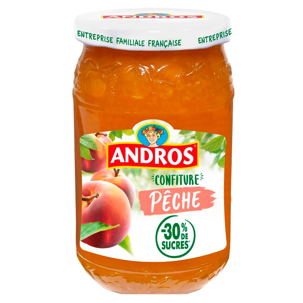 ANDROS Reduced-sugar peach jam 350g | Jam – The French Box